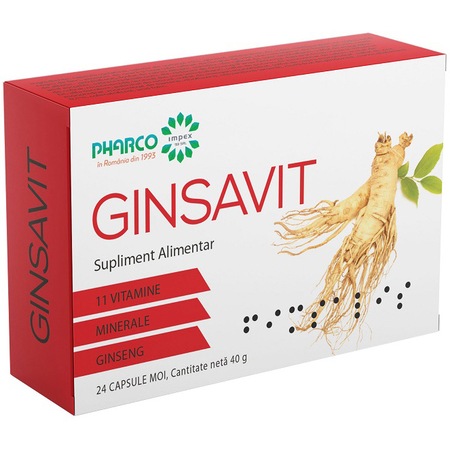 Ginsavit, Pharco, 24 capsule moi - eMAG.ro