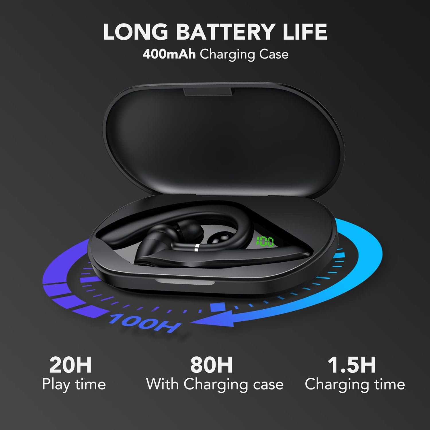 Casca Wireless Bluetooth, Techmoon®️, Bluetooth V5.3, Tehnologie Noise ...