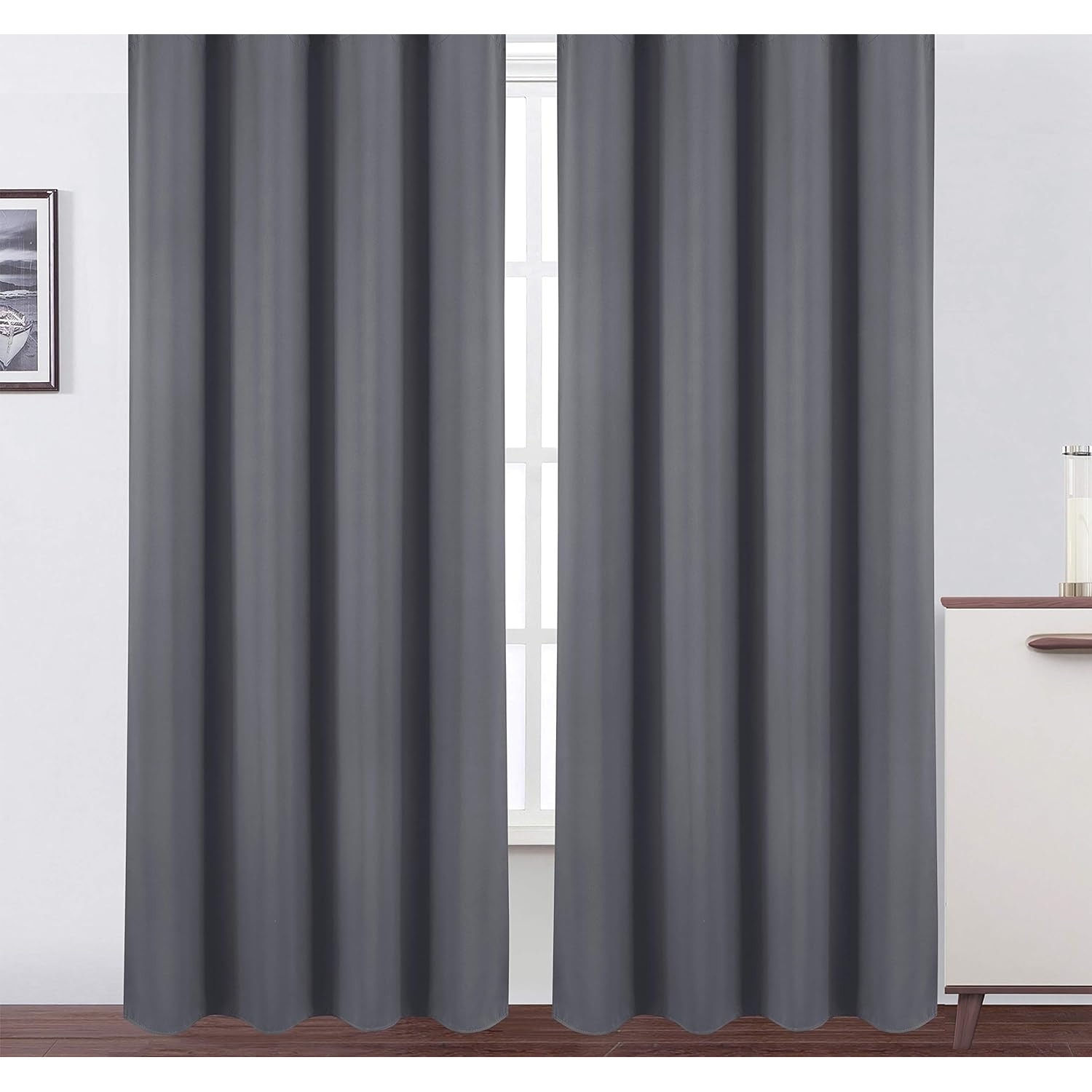Set 2 bucati draperie SereDesign material tip Blackout culoare Gri ...