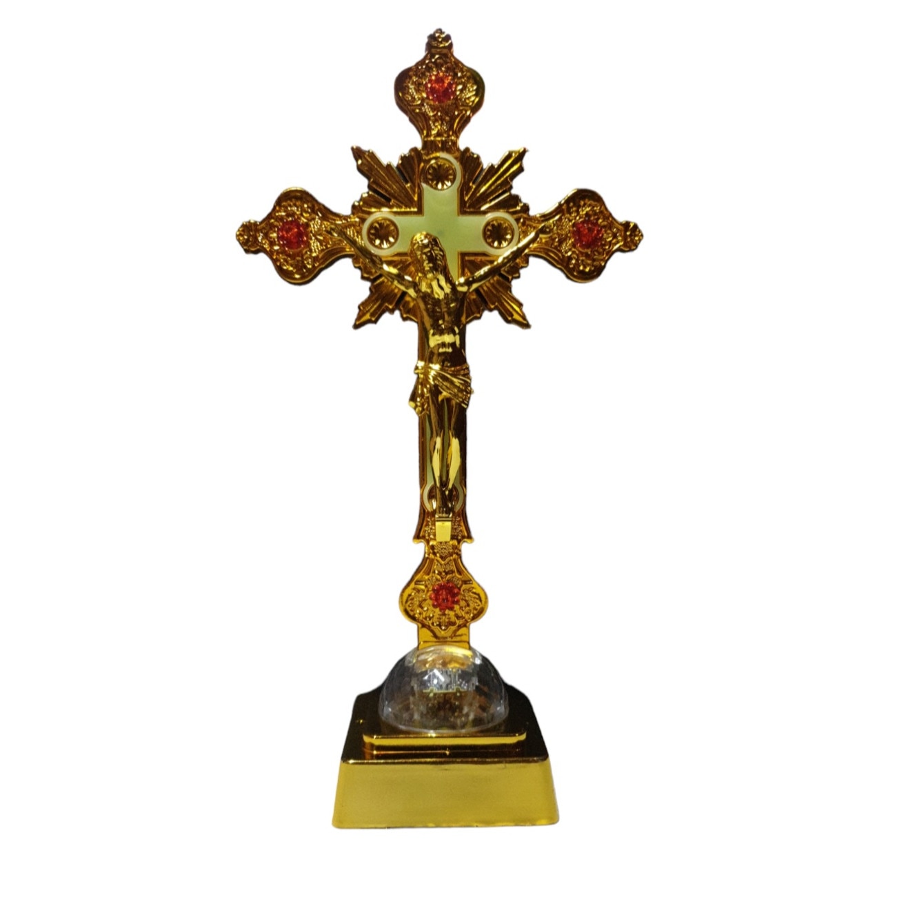 Cruce plastic cu bec si fosfor culare auriu 29 cm - eMAG.ro