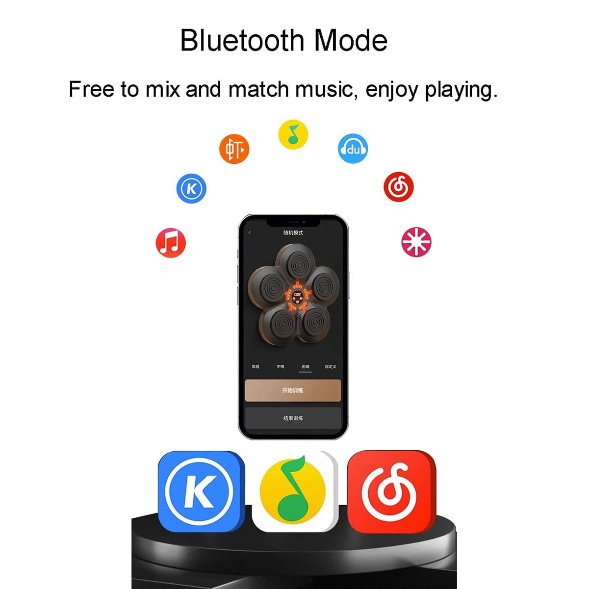 Set masina de box cu manusi, WALALLA, conexiune Bluetooth, cu ecran LED ...