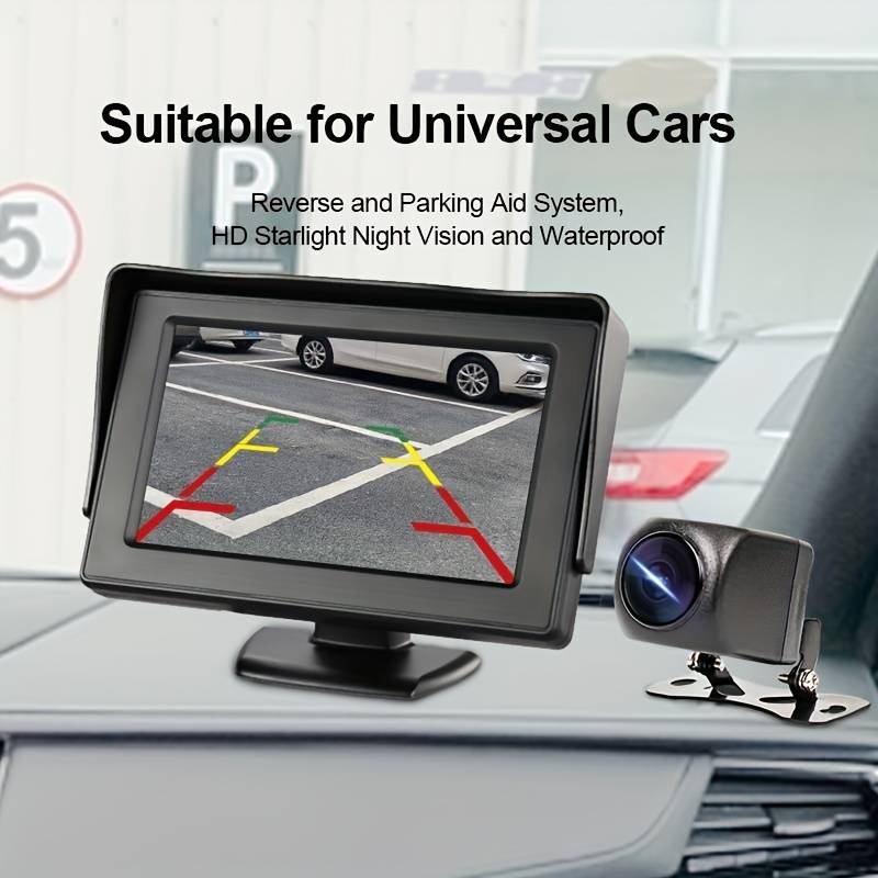 Monitor Auto 4, 3 inch camera cu 4 pini ajutor pentru marsarier cu ...
