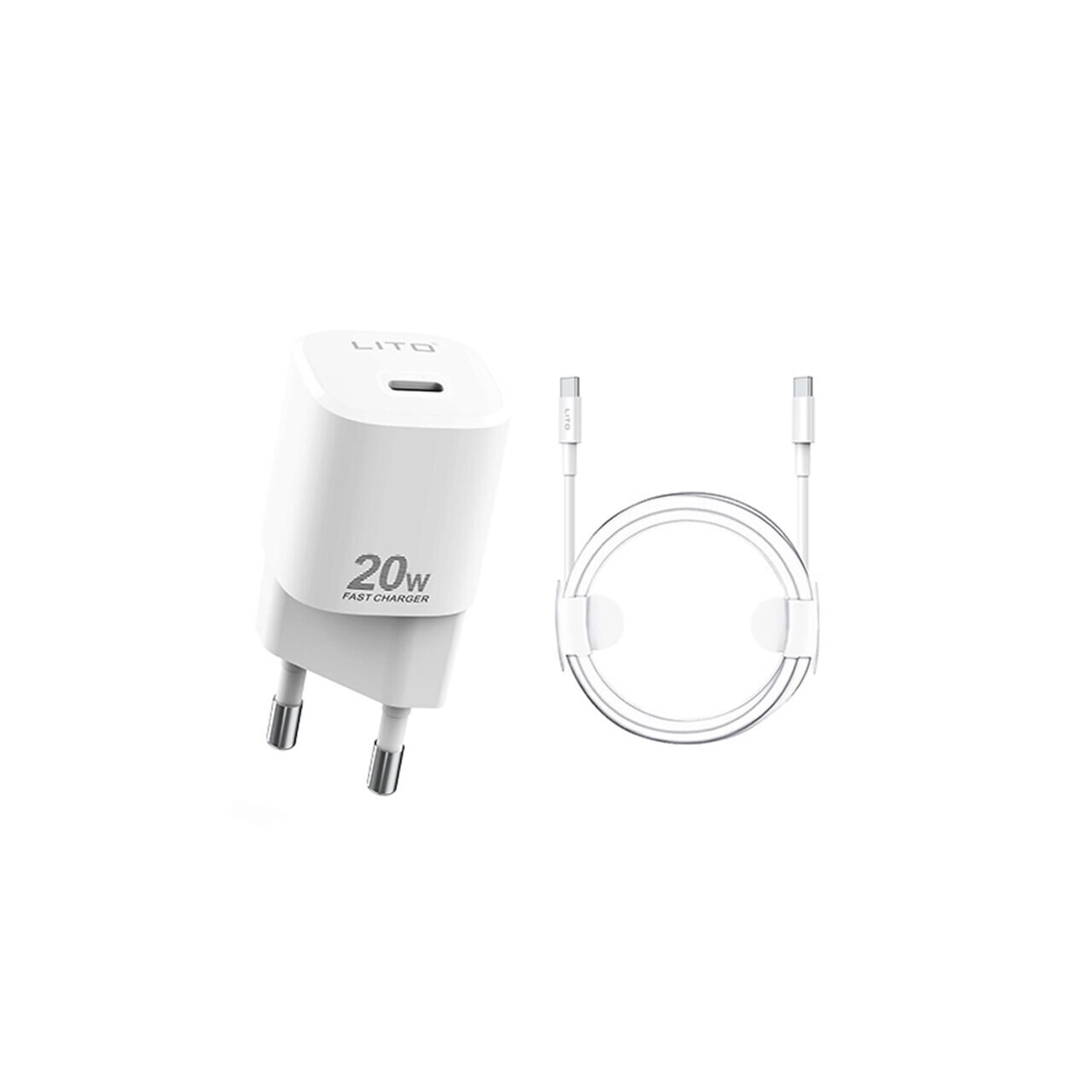 Incarcator priza Universal Type-C PD20W + cablu USB-C Lito LT-LC01 Alb ...