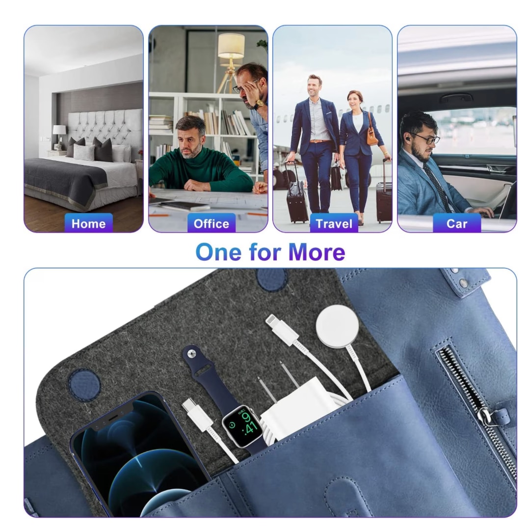 Безжично зарядно устройство iWatch 2in1, WaltStore®, магнитен кабел за ...