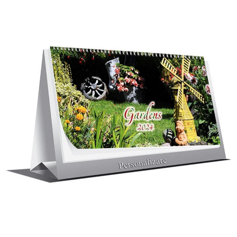 Calendar de birou 2024, motiv Gradini, 10 x 21 cm, 7 file - eMAG.ro