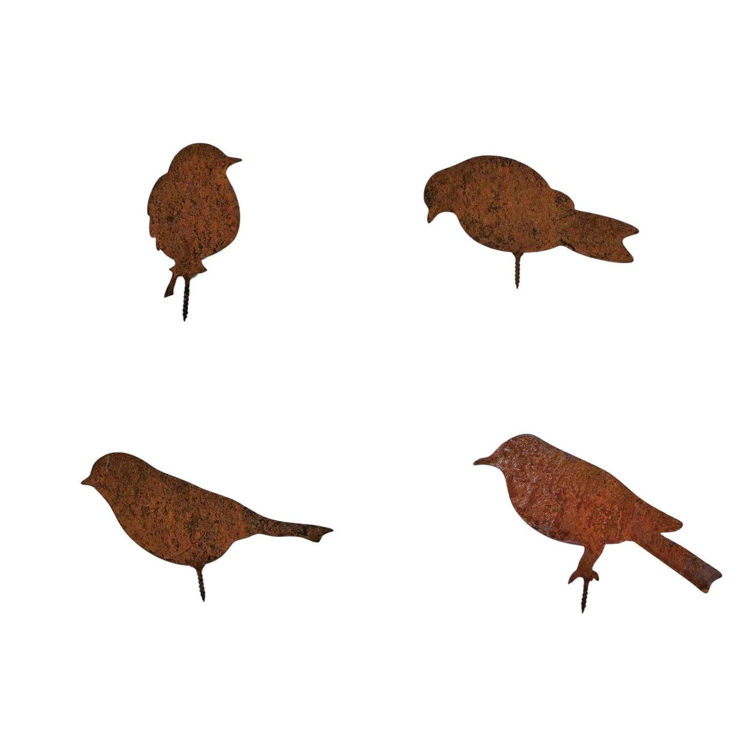 Set 4 decoratiuni pentru gradina in forma de pasare, LLWL, Metal ...