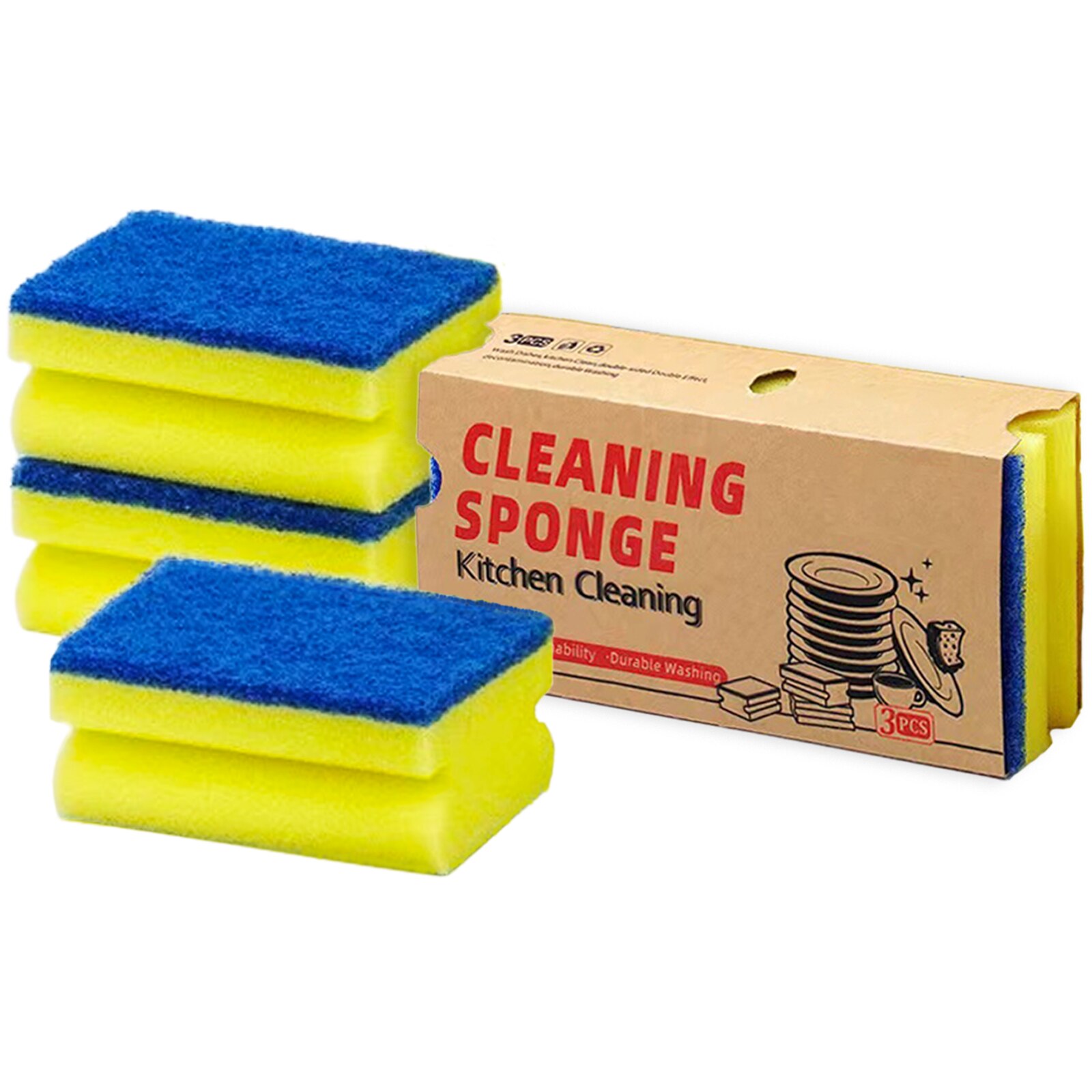 Set 3 bureti vase, Albastru/Galben - eMAG.ro