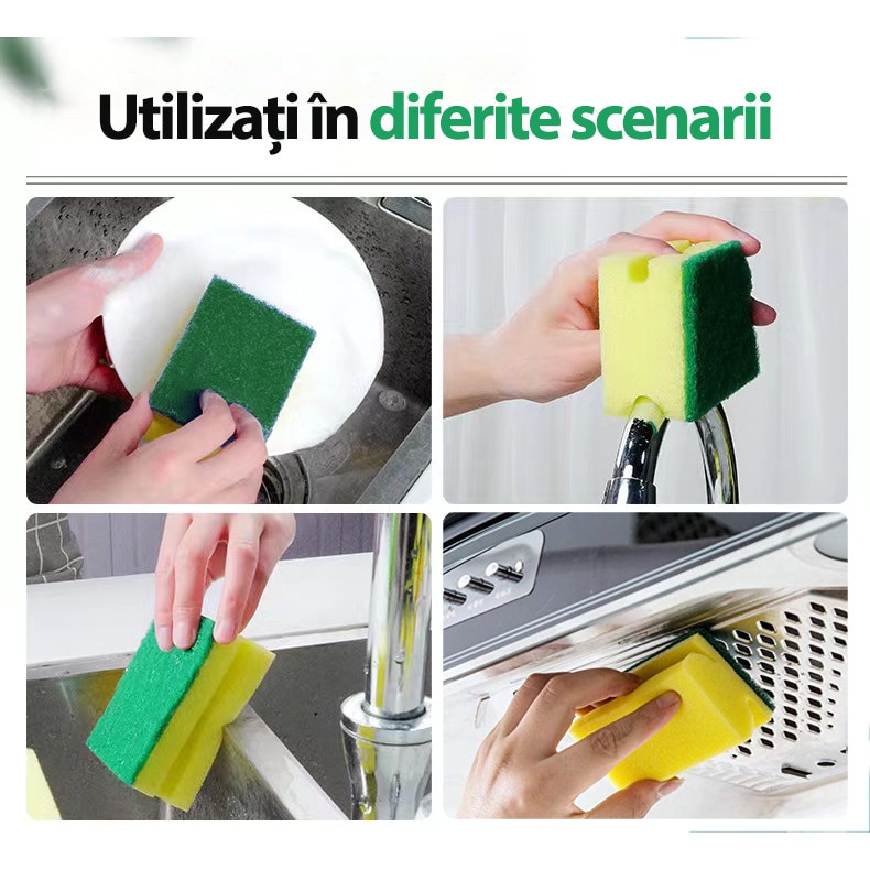 Set 3 bureti de vase, Verde/Galben - eMAG.ro