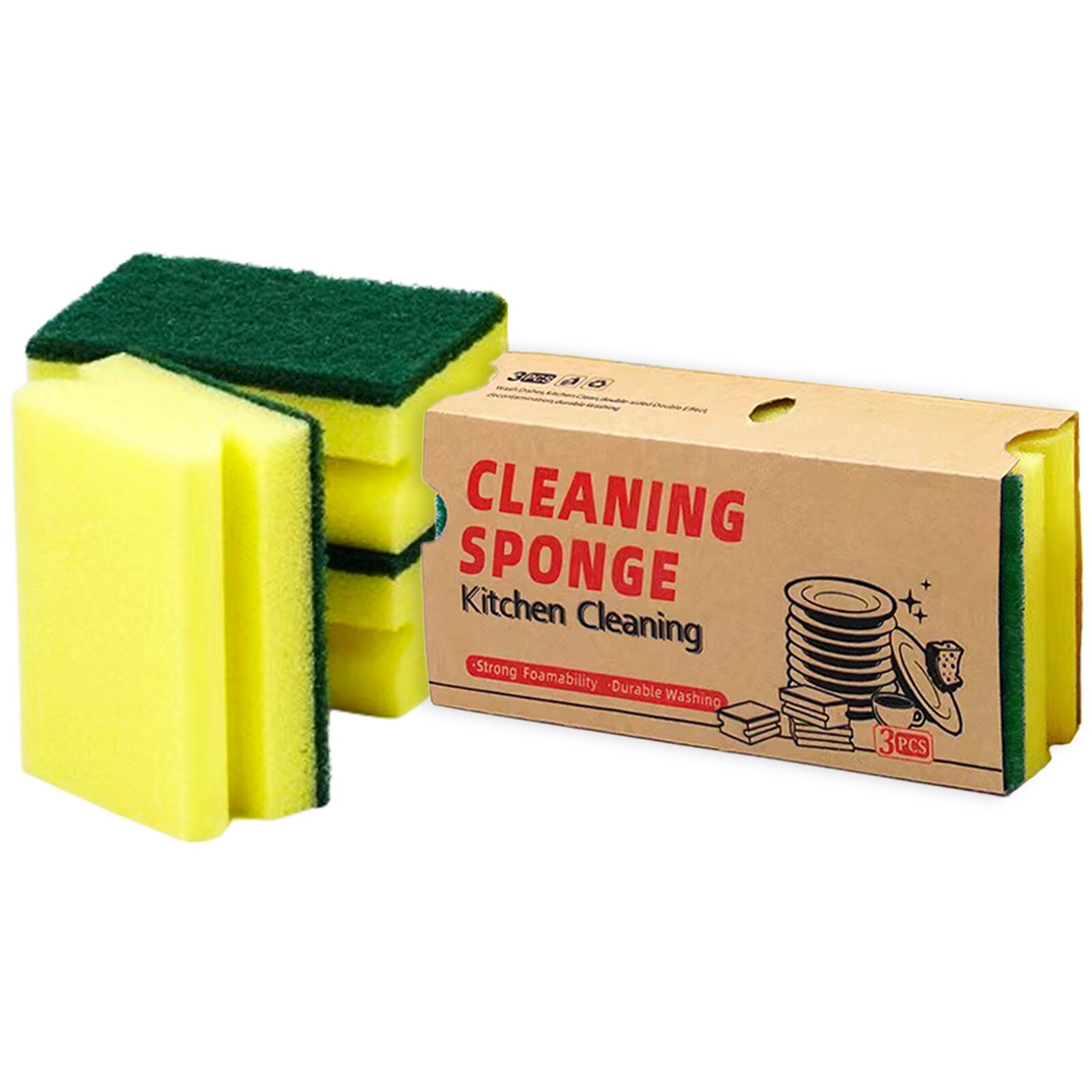 Set 3 bureti de vase, Verde/Galben - eMAG.ro