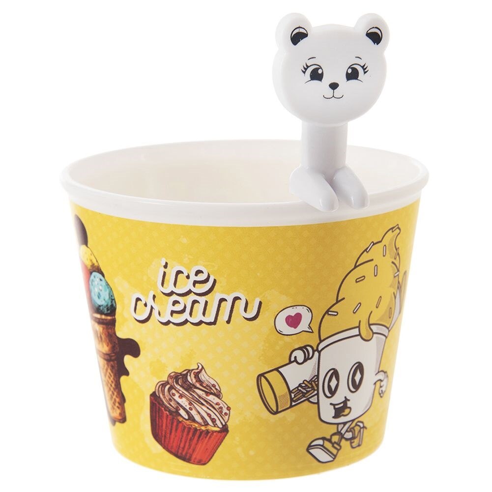 Set 4 Cupe De Desert Cu Lingurite, Orion, Capacitate 280 ml, 9x7x20.5 ...