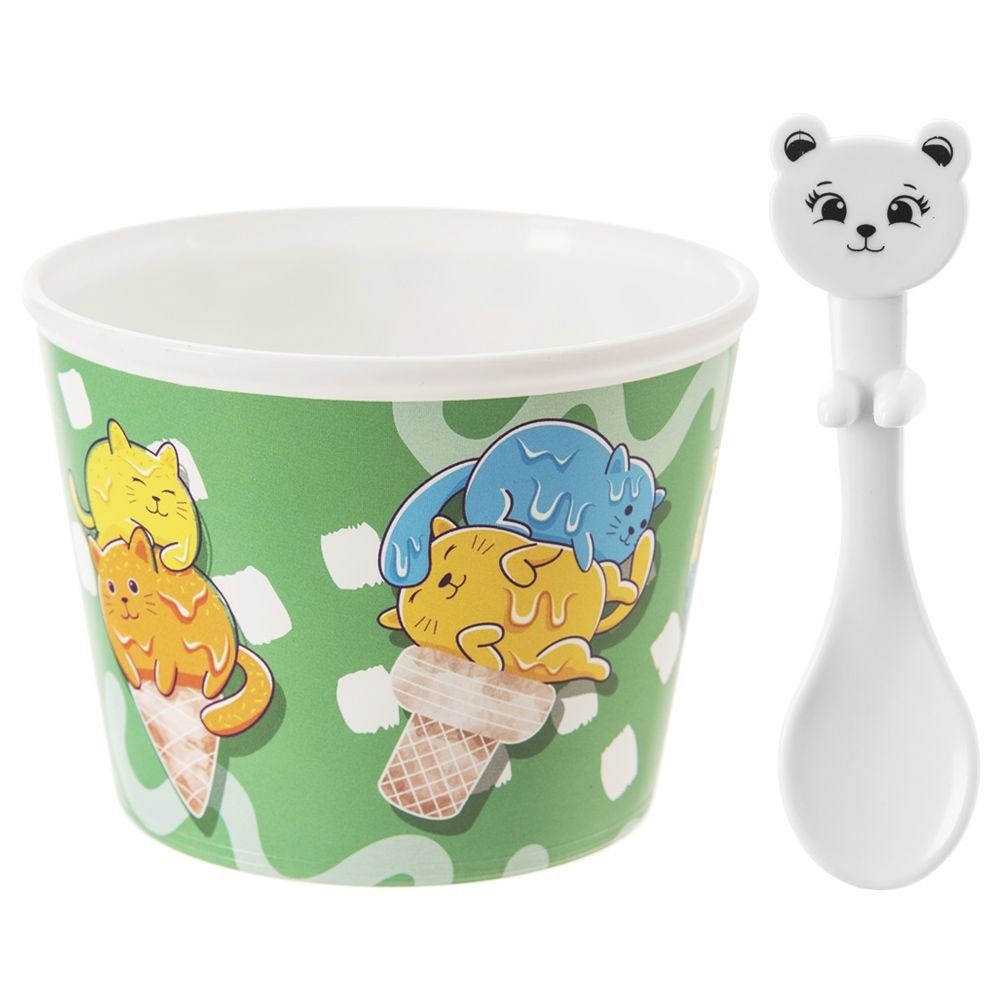 Set 4 Cupe De Desert Cu Lingurite, Orion, Capacitate 280 ml, 9x7x20.5 ...