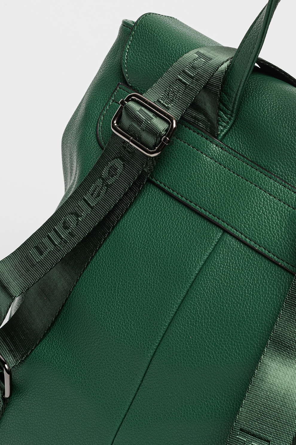 Pierre Cardin, Rucsac de piele ecologica cu clapa, Verde - eMAG.ro