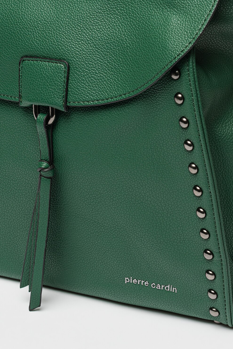 Pierre Cardin, Rucsac de piele ecologica cu clapa, Verde - eMAG.ro
