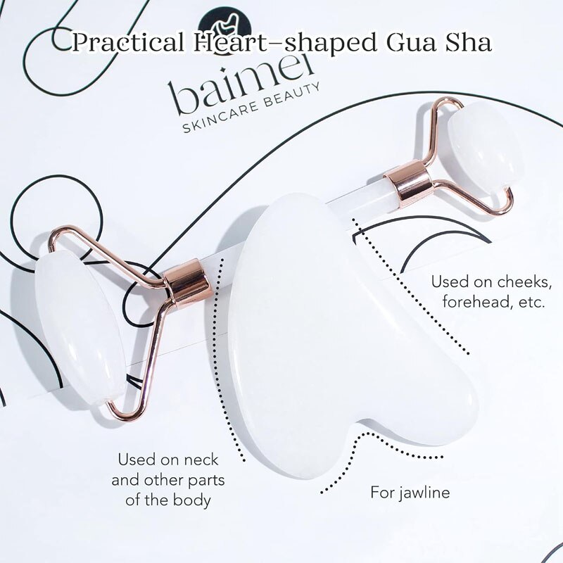 Set 2 instrumente de masaj facial, Llwl, Jad, Alb - eMAG.ro