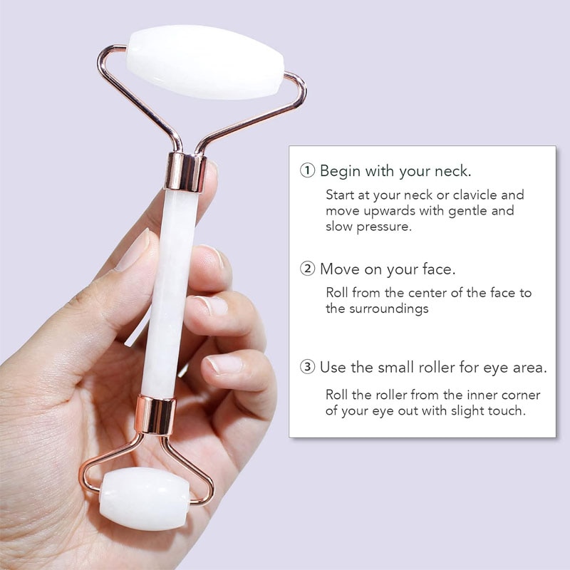 Set 2 instrumente de masaj facial, Llwl, Jad, Alb - eMAG.ro