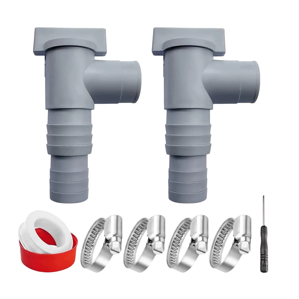 Комплект от 2 спирателни крана за басейн с 32 mm връзка за маркуч ...