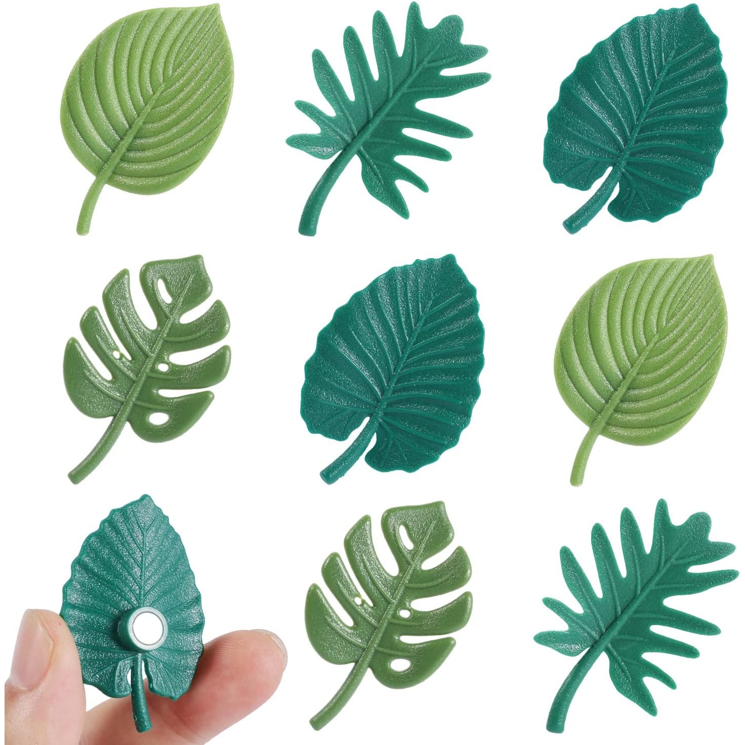 Set 8 magneti frigider, Llwl, Decorativi, Forma frunze, Verde - eMAG.ro