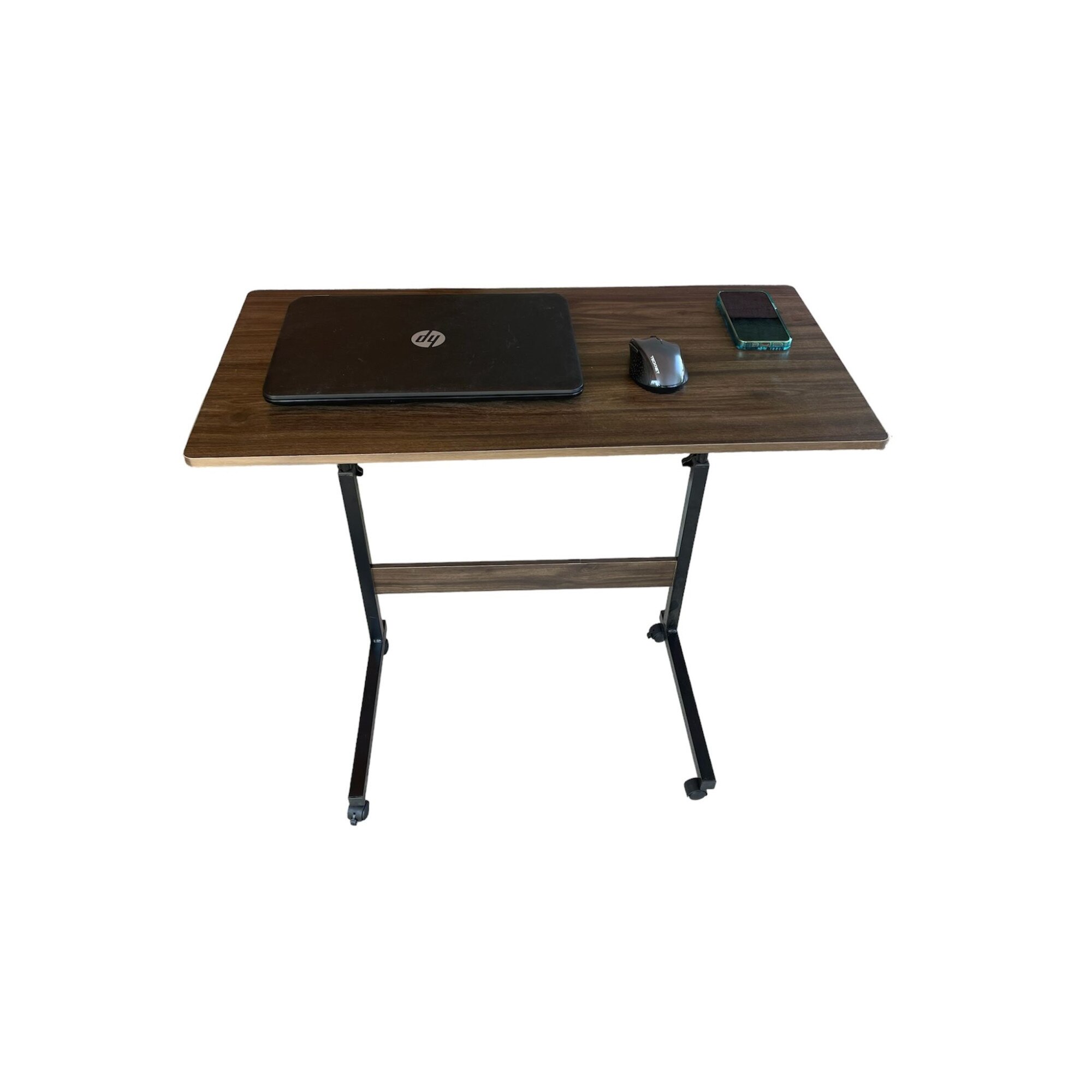 Birou portabil cu roti, reglabil pe inaltime, blat neted 80cm x 40 cm ...