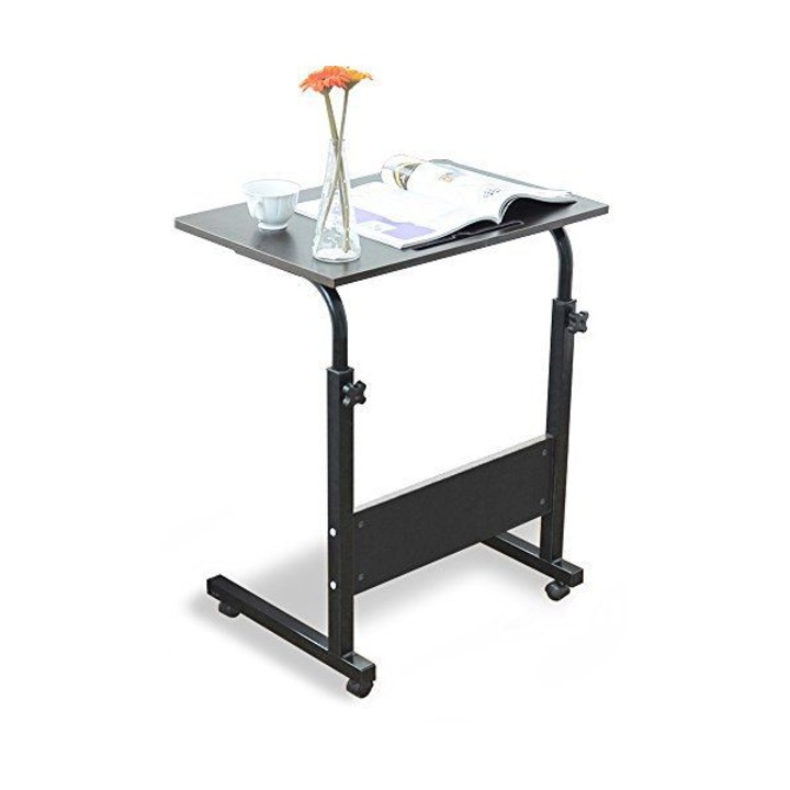 Birou portabil cu roti, reglabil pe inaltime, blat neted 80cm x 40 cm ...