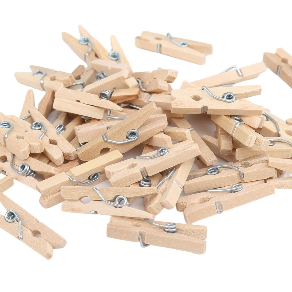 Set 100 mini clesti, LLWL, Lemn, Maro - eMAG.ro