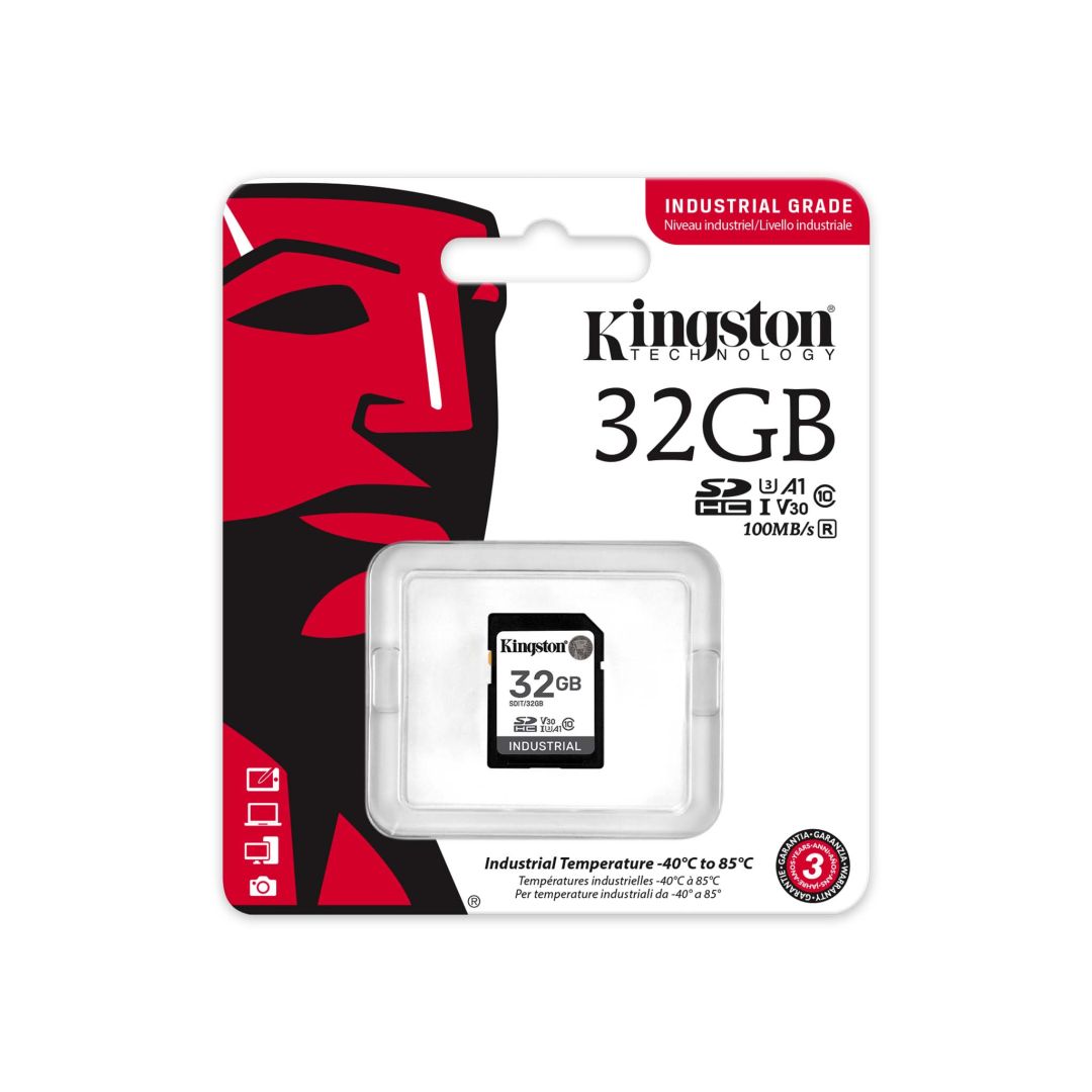 Memóriakártya, Kingston, 32 GB, SDHC, Industrial Class 10, U3, V30, A1 ...