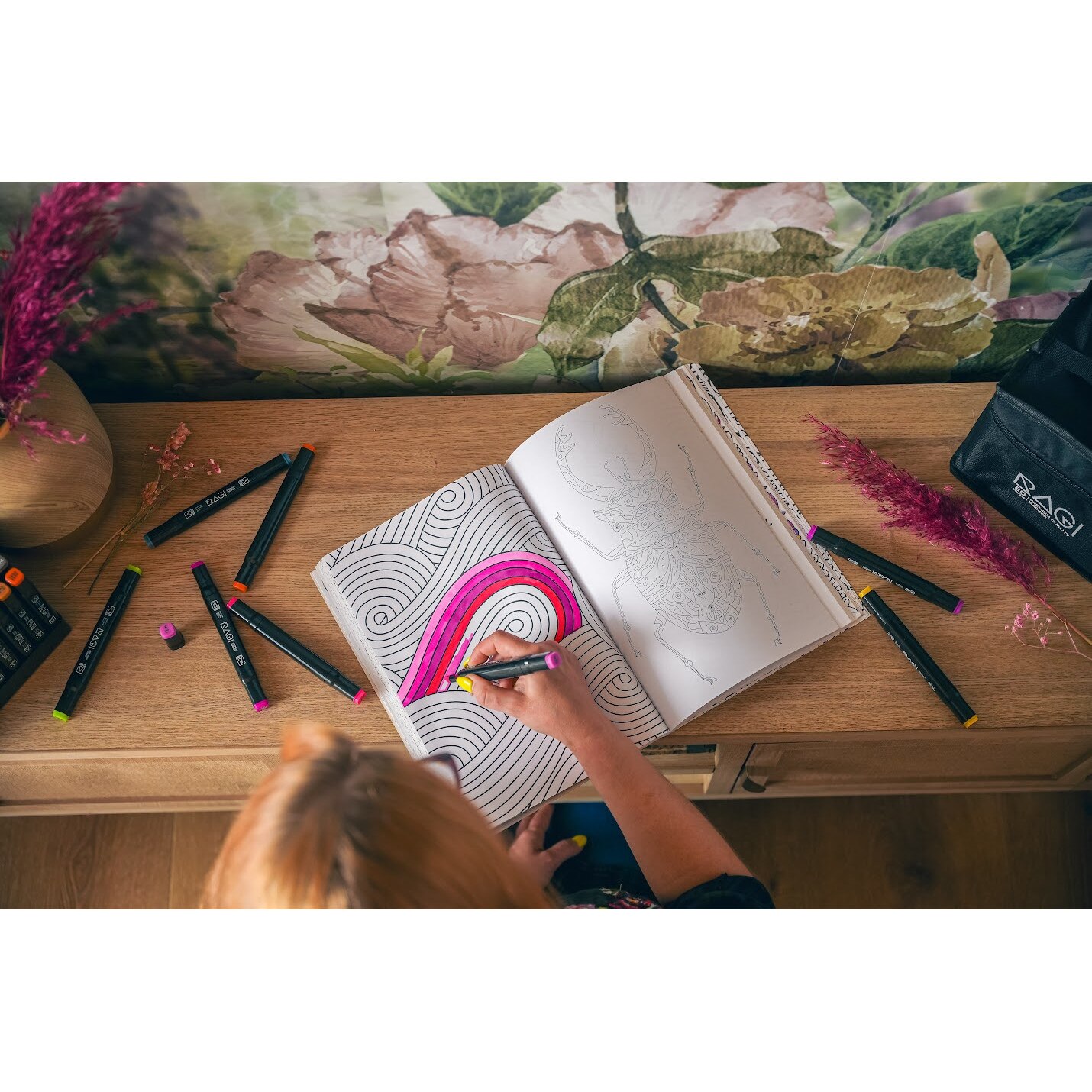 Set 264 de markere colorate RAGI, capete duble, cerneala pe baza de ...