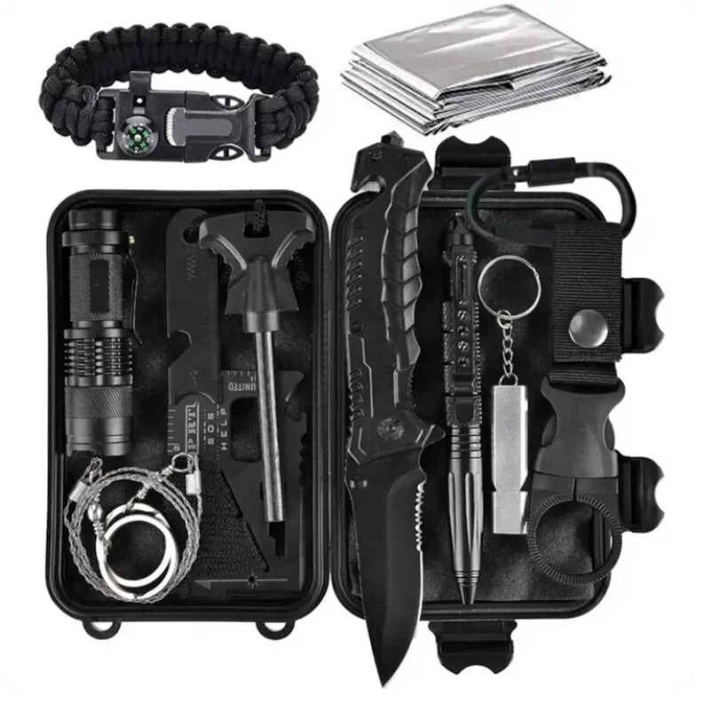 Kit supravietuire 16 in 1 Solid Volt, ustensile multifunctionale ...
