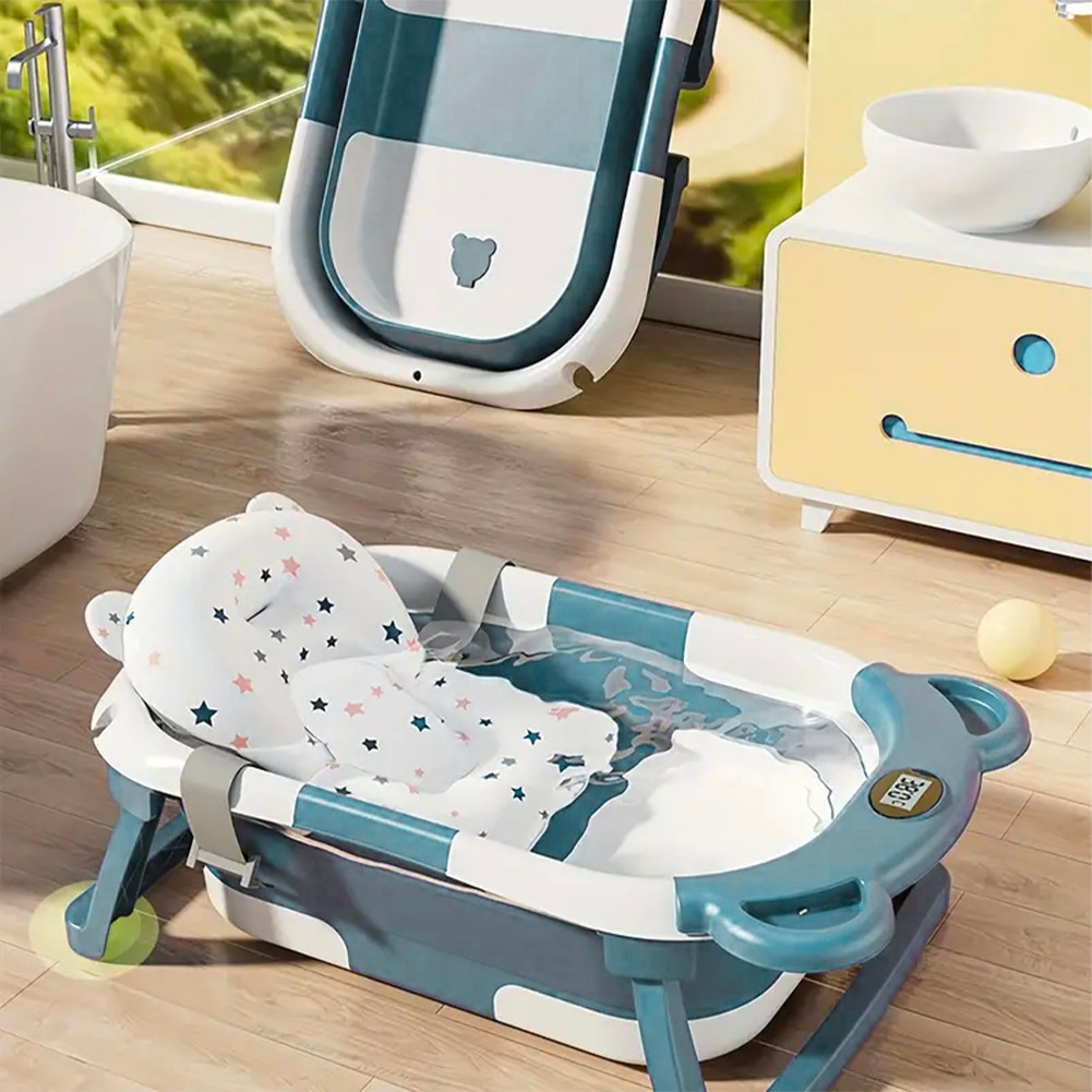 Cadita bebe cu suport FiGGA®, 0-48 luni, portabila, extra pliabila, termometru, picioare ...