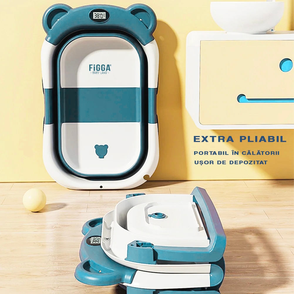 Cadita bebe cu suport FiGGA®, 0-48 luni, portabila, extra pliabila ...