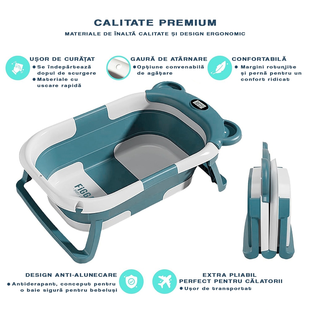 Cadita bebe cu suport FiGGA®, 0-48 luni, portabila, extra pliabila ...