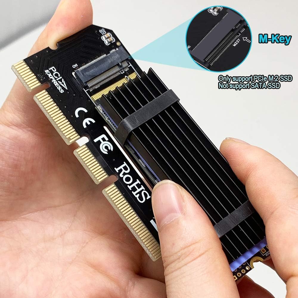 Adaptor M.2 NVME SSD la PCIe, JENUOS®, Cu radiator din aluminiu si ...