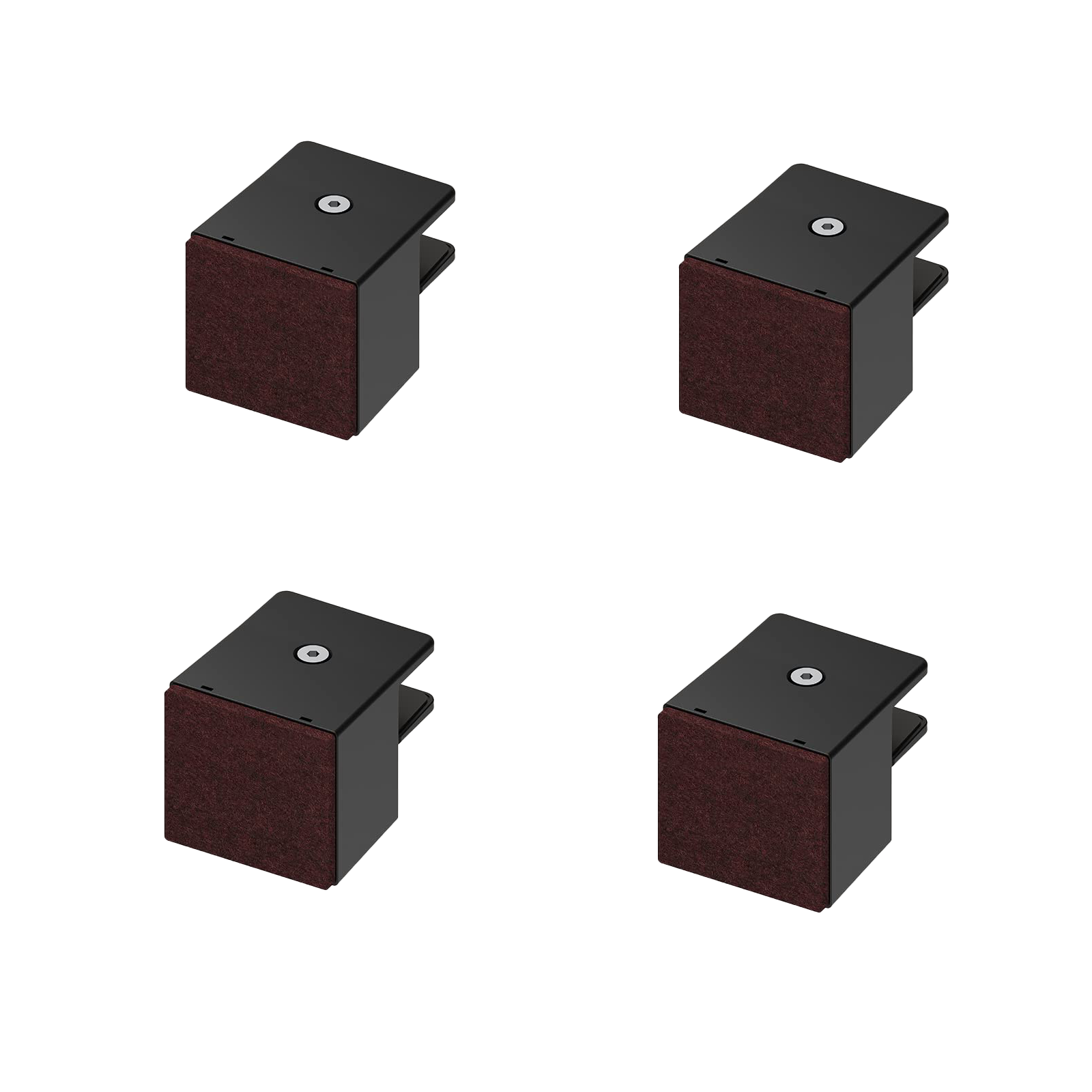 Set de 4 picioruse pentru mobila antizgarieturi, din metal, prindere cu ...