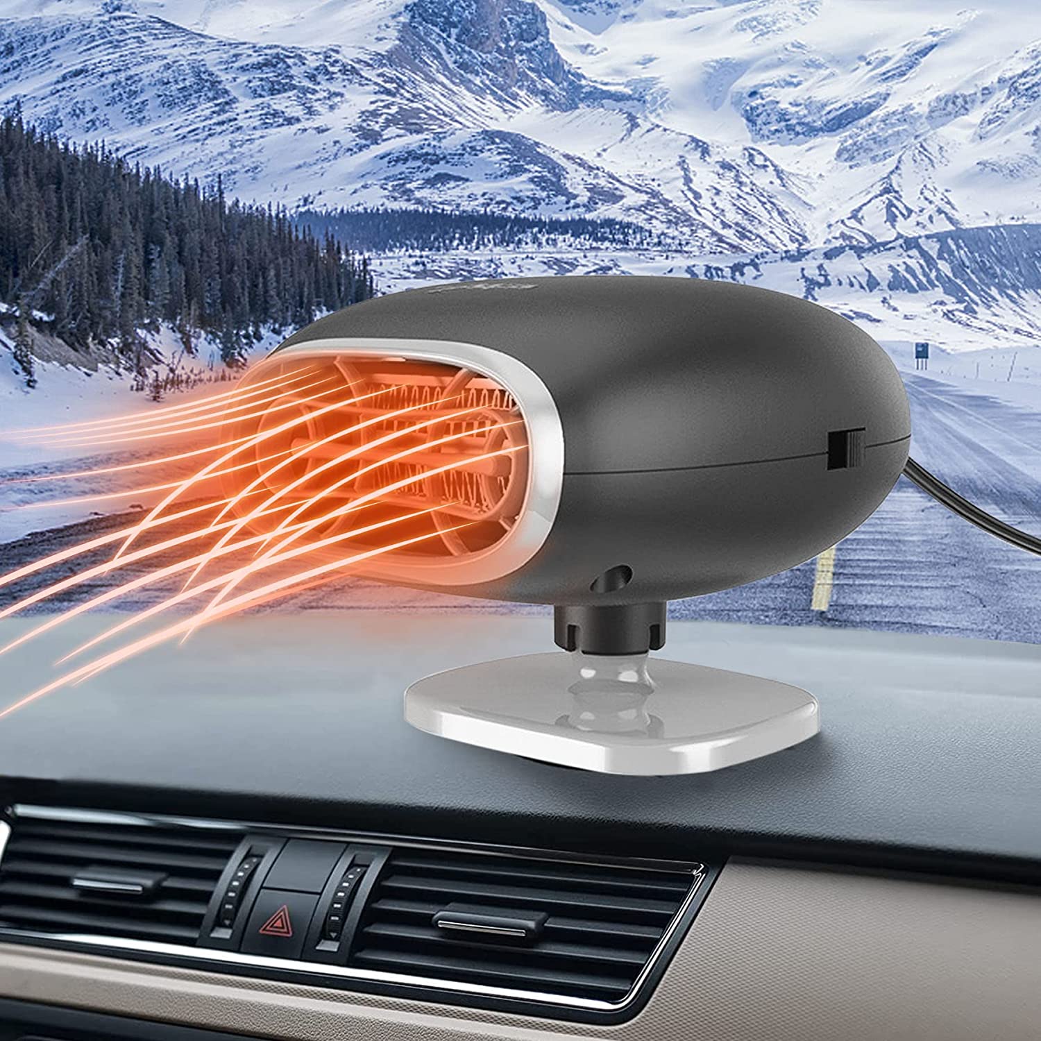 Incalzitor auto portabil Jormftte, 150W, negru, 9.5x7.5x13cm - eMAG.ro