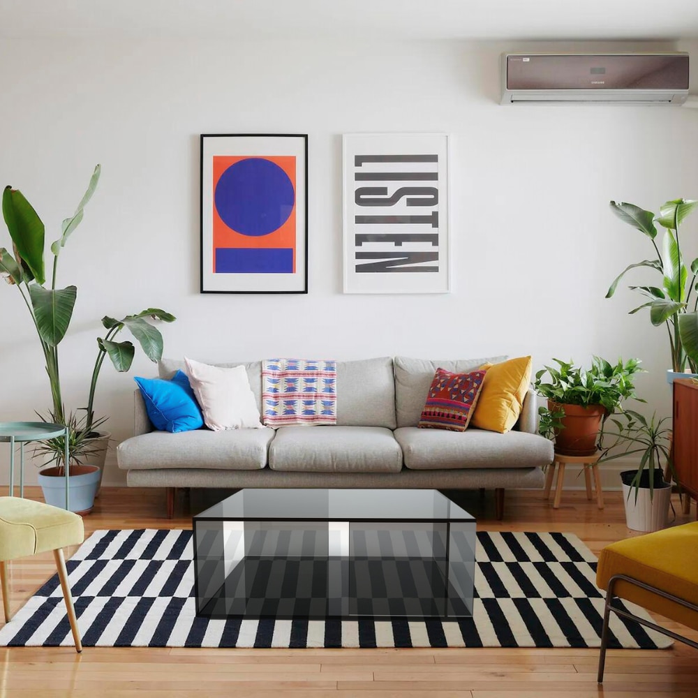 Masa Cafea din Sticla Fumurie Maze 70/70/40 - eMAG.ro