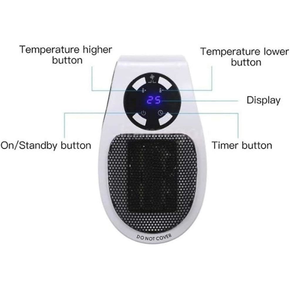 Mini incalzitor portabil, Longziming, 500 W, Negru/Alb - eMAG.ro