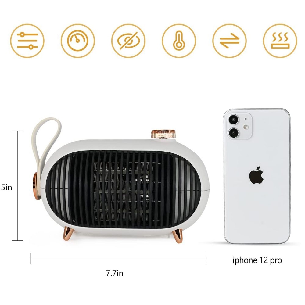 Mini incalzitor portabil, Longziming, 900 W, Alb - eMAG.ro