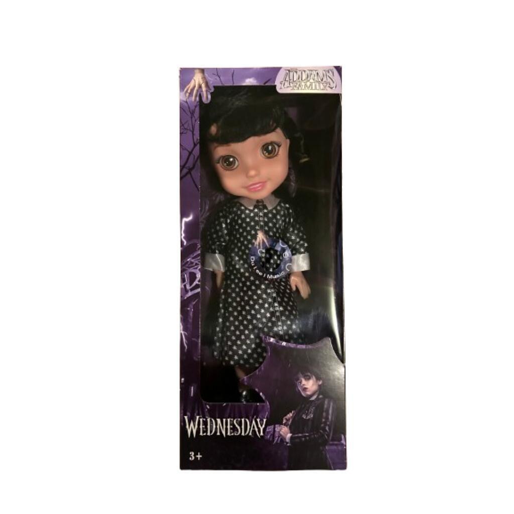 Papusa Wednesday Girls, 32cm, rochita neagra cu stelute - eMAG.ro