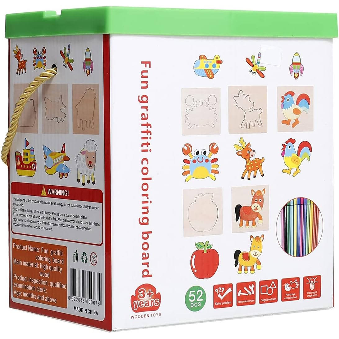 Kit Montessori de desenat cu sabloane, colorat si graffiti, 3 ani+ ...