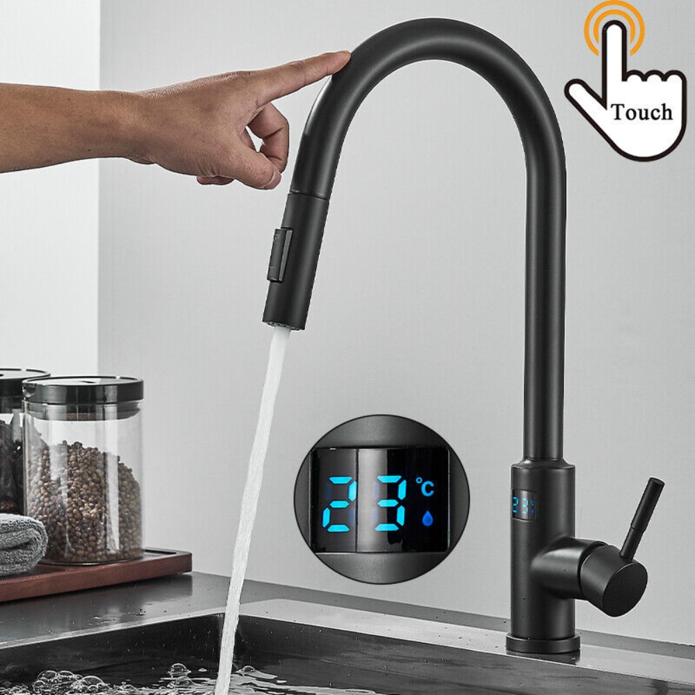 Baterie bucatarie, profesionala, afisaj digital LED temperatura, TOUCH ...