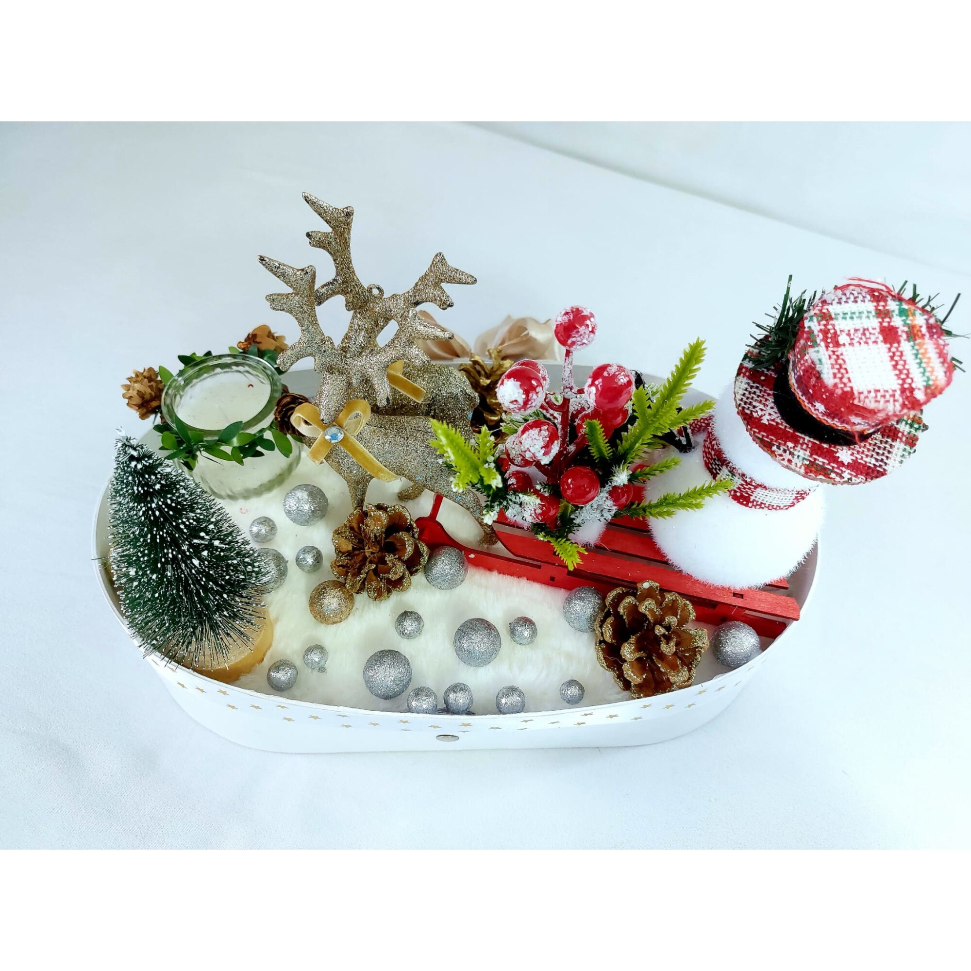 Karácsonyi elrendezés, Téli mese, Tarka, 32x18x25 cm - eMAG.hu