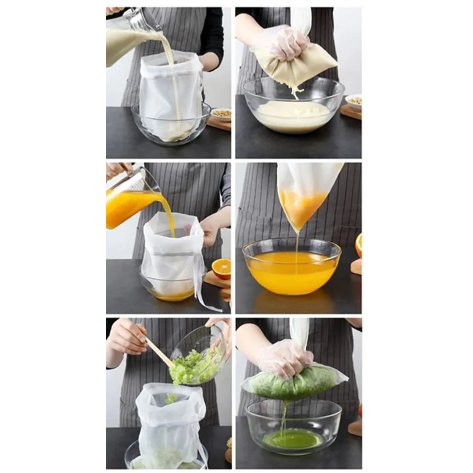 Punga pentru Filtrat si Strecurat Alimente cu Plasa Fina Reutilizabila ...