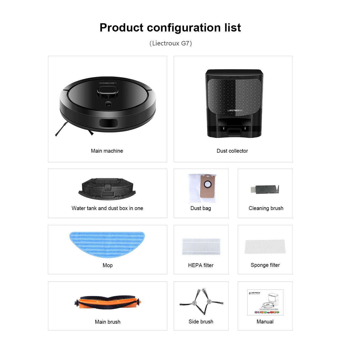 Aspirator robot Liectroux G7, wifi, navigare cu laser (Lidar+SLAM ...