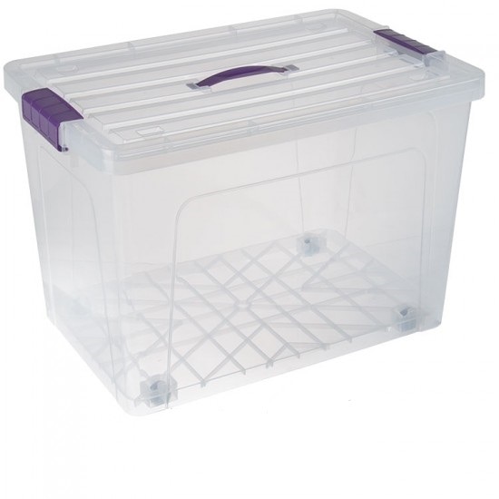 Cutie depozitare transparenta cu roti Comfort Line, 50 litri - eMAG.ro