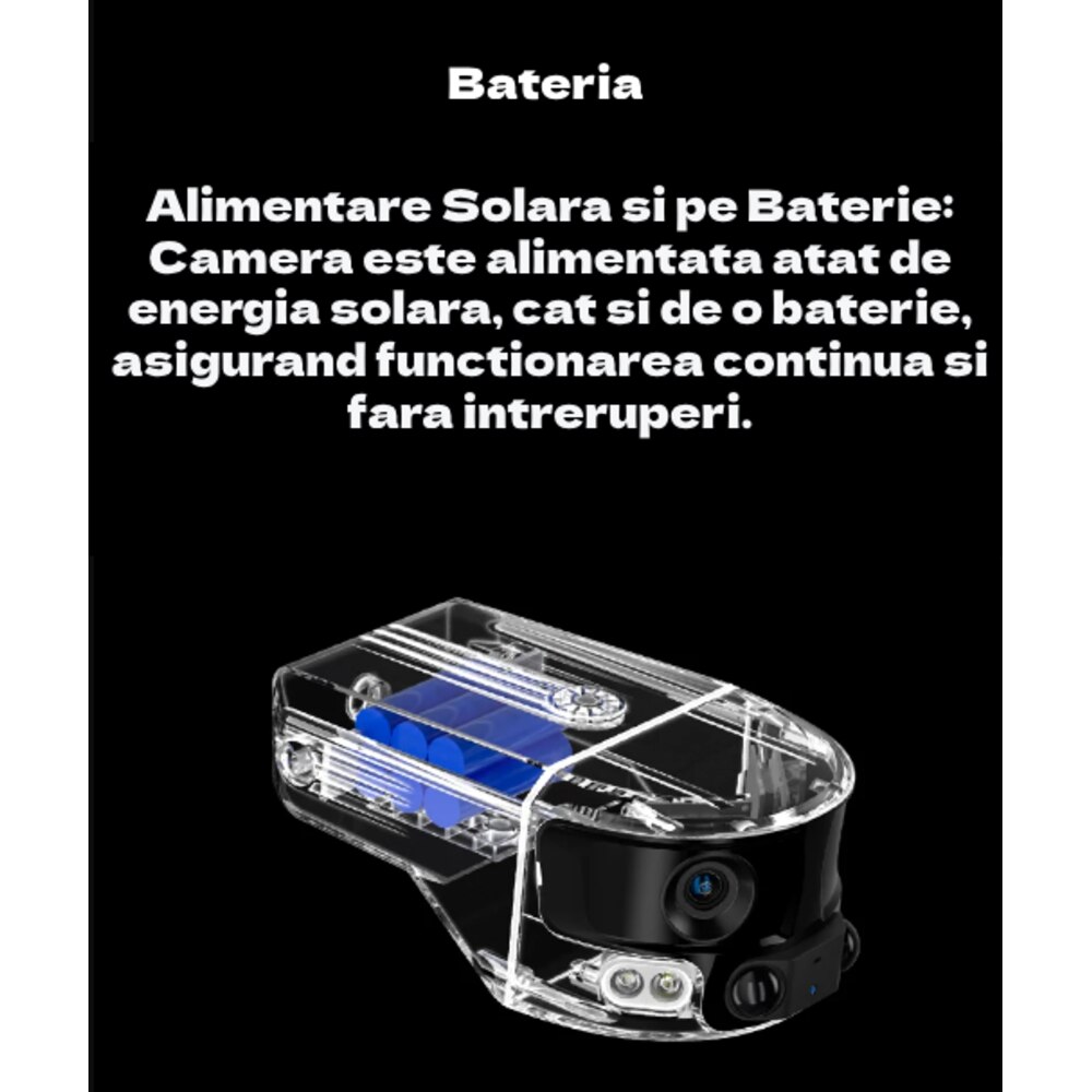 Camera de Supraveghere CLAUSTEEL 4K cu Panou Solar Inclus, Conexiune ...