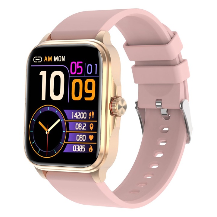 Ceas Smartwatch model T90, masurare glicemie, tensiune arteriala, nivel ...