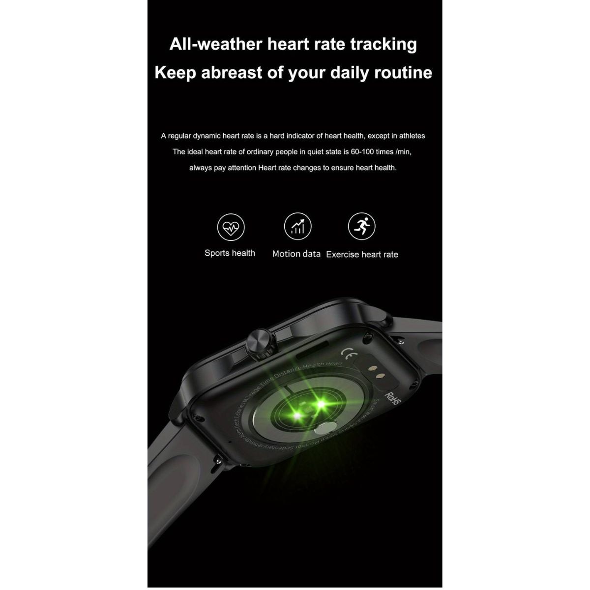 Ceas Smartwatch model T90, masurare glicemie, tensiune arteriala, nivel ...