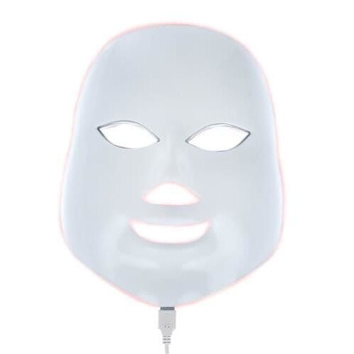 Маска за фотонна терапия с аксесоари, XYZ, LED, 7 нива, Бяла - eMAG.bg