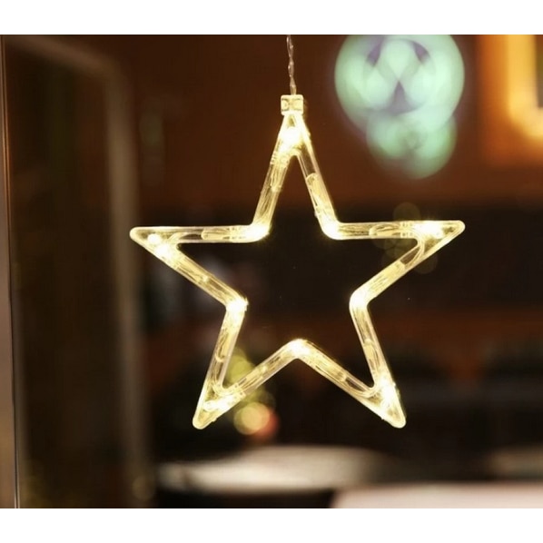 Stea Luminoasa 19x18 cm cu Ventuza, Alb Cald - eMAG.ro