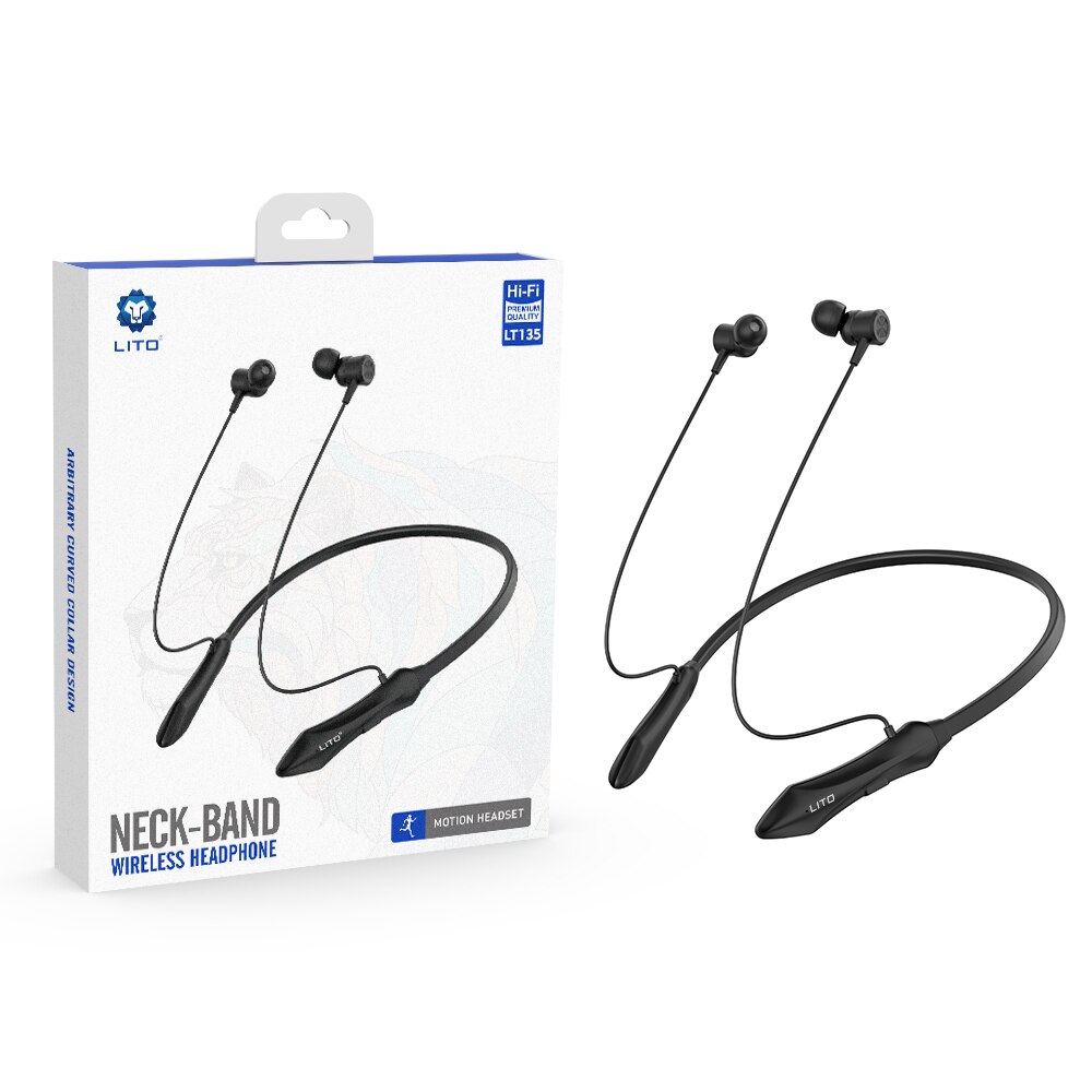 Casti fara fir (LT-V135) - Wireless Neckband Earbuds for Sport, cu ...