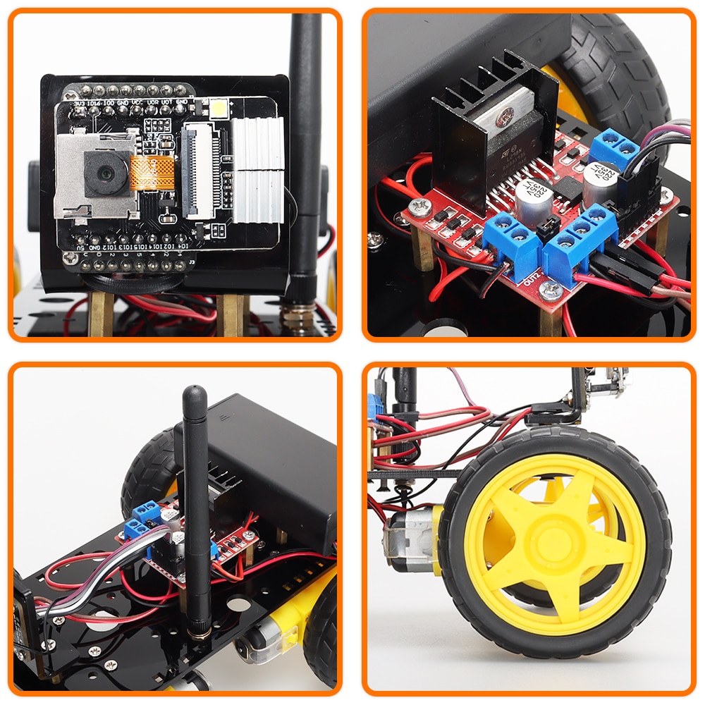 Kit Robot programabil 4WD, Camera, Controller ESP32, control WiFi ...